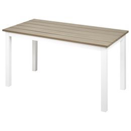 Beliani GARTENTISCH Heller Holzfarbton Messina