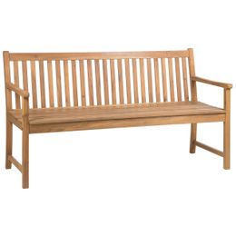 Beliani GARTENBANK zertifiziertes Holz hellbraun 160 cm Vivara