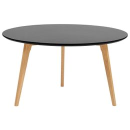 Beliani COUCHTISCH schwarz/hellbraun 80 cm Tennessee