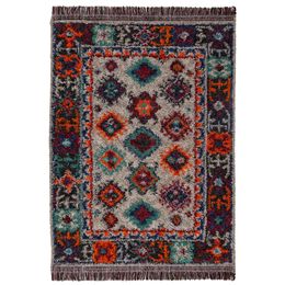 KADIMA DESIGN HOCHFLORTEPPICH mit Fransen TAFRAUT, im Berber-Stil, Bunt, 160 x 230 cm