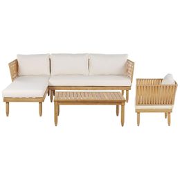 Beliani LOUNGE-SET hellbraun linksseitig Cremona