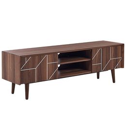 Beliani TV-M&Ouml;BEL Dunkelbraun FRANKLIN 39/150/51 cm