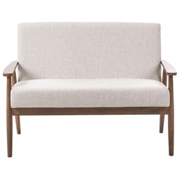Beliani SOFA 2-Sitzer Dunkelbraun/Beige Esrum