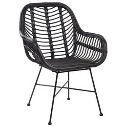Beliani RATTANSTUHL Rattan Schwarz Canora