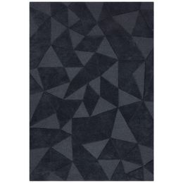 KADIMA DESIGN TEPPICH aus Wolle DEBEN in Anthrazit, geometrisch-abstrakt, 200 x 290 cm