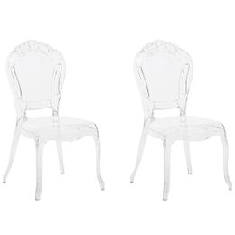 Beliani ESSZIMMERSTUHL 2er-Set Kunststoff Transparent Vermont