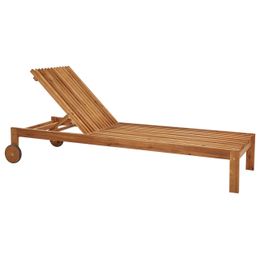 Beliani GARTENLIEGE Heller Holzfarbton Bellano