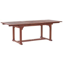 Beliani GARTENTISCH Akazienholz 160/220/90 cm rechteckig ausziehbar Toscana
