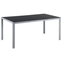 Beliani GARTENTISCH Glas schwarz 160/90 cm Catania