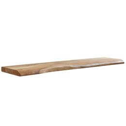KADIMA DESIGN WANDREGAL Akazienholz Baumkante Rustikal, Beige 120x26x4 cm