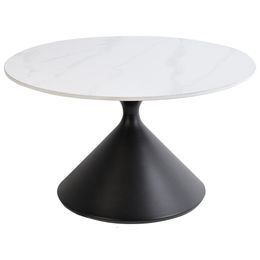 Beliani COUCHTISCH Schwarz/Wei&szlig; Haiwee