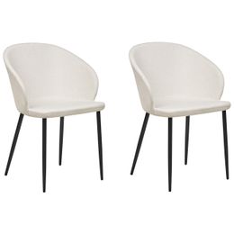 Beliani ESSZIMMERSTUHL 2er-Set hellbeige/schwarz Mason