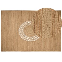 Beliani TEPPICH geflochten Beige 160/230 cm Bogazoren