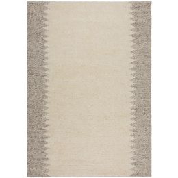 KADIMA DESIGN WOLLTEPPICH handgewebt MEDWAY, mit Bord&uuml;re, Beige, 160 x 230 cm