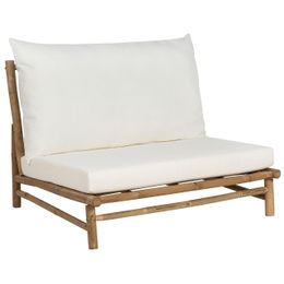 Beliani GARTENSESSEL Massivholz cremewei&szlig; Todi