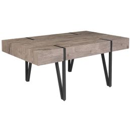 Beliani COUCHTISCH dunkler Holzfarbton rechteckig 60/100 cm Adena