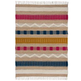 KADIMA DESIGN TEPPICH aus Jute handgewebt WHARFE in Bunt, geometrisch, 160 x 230 cm