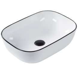 Beliani AUFSATZWASCHBECKEN 46/33 cm Wei&szlig; Xert