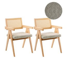 Beliani ESSZIMMERSTUHL 2er-Set Hellbraun Ava