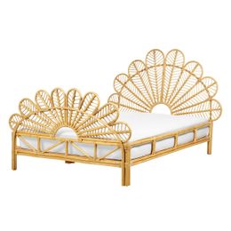 Beliani DOPPELBETT 140/200cm Heller Holzfarbton Florentine