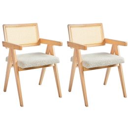 Beliani ESSZIMMERSTUHL 2er-Set Hellbeige Ava