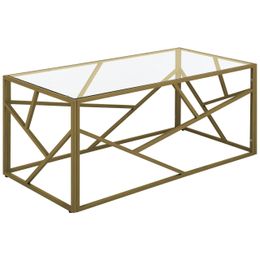 Beliani COUCHTISCH Glas gold rechteckig 50/100 cm Orland