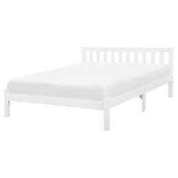 Beliani HOLZBETT 160/200cm Wei&szlig; Florac
