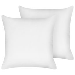 Beliani KISSEN 2er-Set Wei&szlig; 80/80 cm Triglav
