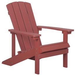 Beliani GARTENSTUHL Kunstholz rot Adirondack