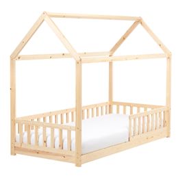 Beliani KINDERBETT 90x200 cm Heller Holzfarbton Cossaye
