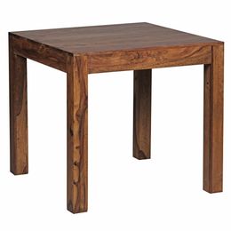KADIMA DESIGN ESSTISCH Massivholz Akazie Rechteckig Handgefertigt NAKO, Braun 80x80x76 cm