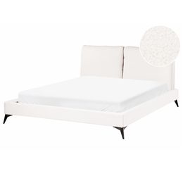 Beliani POLSTERBETT mit Lattenrost 160x200 cm Wei&szlig; Melle