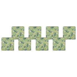 Beliani GARTENSTUHLKISSEN 8er-Set Hellgr&uuml;n 46/46 cm Sassari