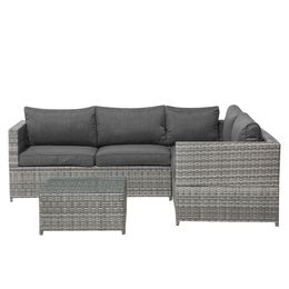 Beliani LOUNGE-SET 4-Sitzer grau Avola
