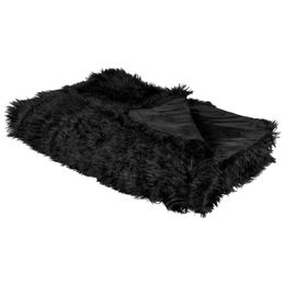 Beliani TAGESDECKE Schwarz 150 x 200 cm Delice