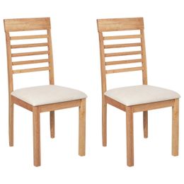 Beliani ESSZIMMERSTUHL 2er-Set Heller Holzfarbton Ortley