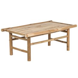 Beliani GARTEN Beistelltisch Bambusholz hellbraun 80/45 cm Todi