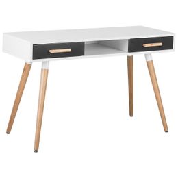 Beliani SCHREIBTISCH wei&szlig;/grau 120/45/75 cm Frisco