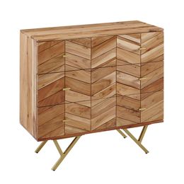 KADIMA DESIGN SIDEBOARD &ndash; Akazie Massivholz, rustikal, mit Muster, Landhausstil