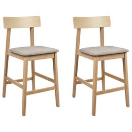 Beliani BARST&Uuml;HLEN 2er-Set Taupe Isanti