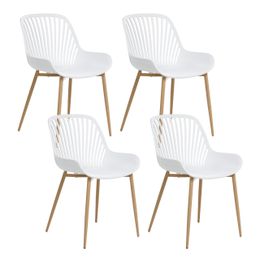 Beliani ESSZIMMERSTUHL 4er Set Wei&szlig; Kleve