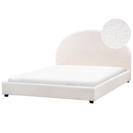 Beliani BETT mit Lattenrost 160/200 cm Cremewei&szlig; Vaucluse