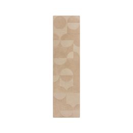 KADIMA DESIGN TEPPICH aus Wolle DEBEN in Natur, geometrisch, 60 x 230 cm