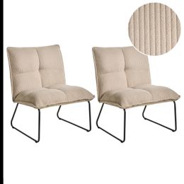 Beliani SESSEL 2er-Set Beige Bjasta
