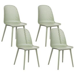 Beliani ESSZIMMERSTUHL 4er-Set Kunststoff Gr&uuml;n Emory