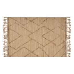 Beliani TEPPICH geflochten Beige 160/230 cm Handere