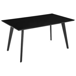 Beliani ESSTISCH 150/90/75 cm Schwarz Rechteckig Dorcas