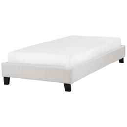 Beliani POLSTERBETT Grau-Dunkler Holzfarbton 90-200 cm Roanne