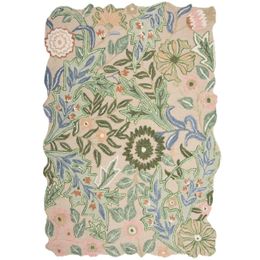 KADIMA DESIGN WOLLTEPPICH CHAR, floral, Gr&uuml;n, 200 x 290 cm