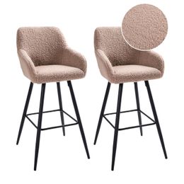 Beliani BARST&Uuml;HLEN 2er-Set Taupe Casmalia